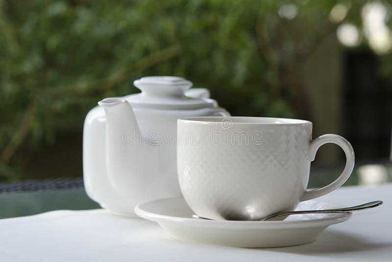 Tea cup and tea pot stock image. Image of meal, sweet - 40951709