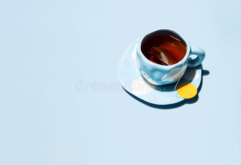 Tea Cup with Teabag. Teatime Creative Concepts Stock Photo - Image of ...