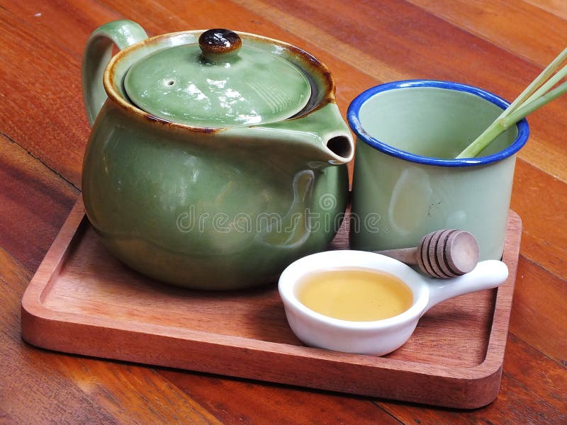 Tea Cup and Teapot Set on Wooden Table. Relaxing Moment at Tea Time ...