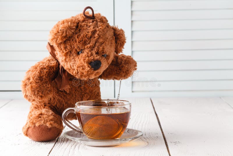 Tea Cup with Teddy Bear, Relax Time Stock Photo - Image of decoration ...