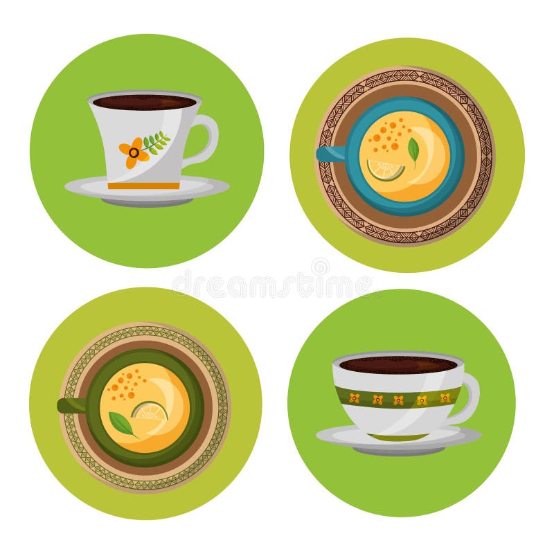 Tea cups vector design stock illustration. Illustration of afternoon ...