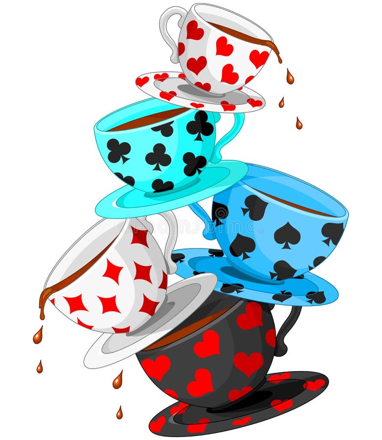 Tea cups pyramid stock vector. Illustration of bright - 30971226