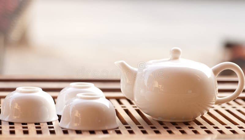 Tea cups and teapot stock photo. Image of break, drink - 26178366