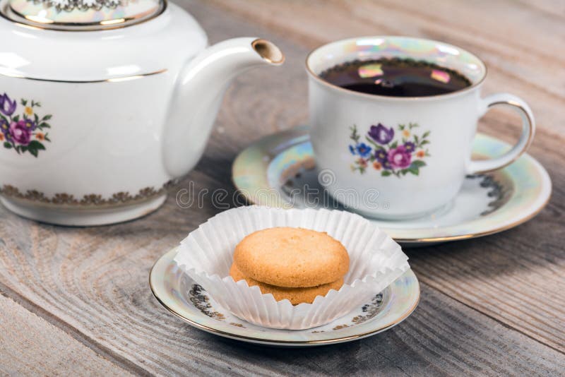Tea with Danish Butter Cookies Stock Image - Image of delicious ...