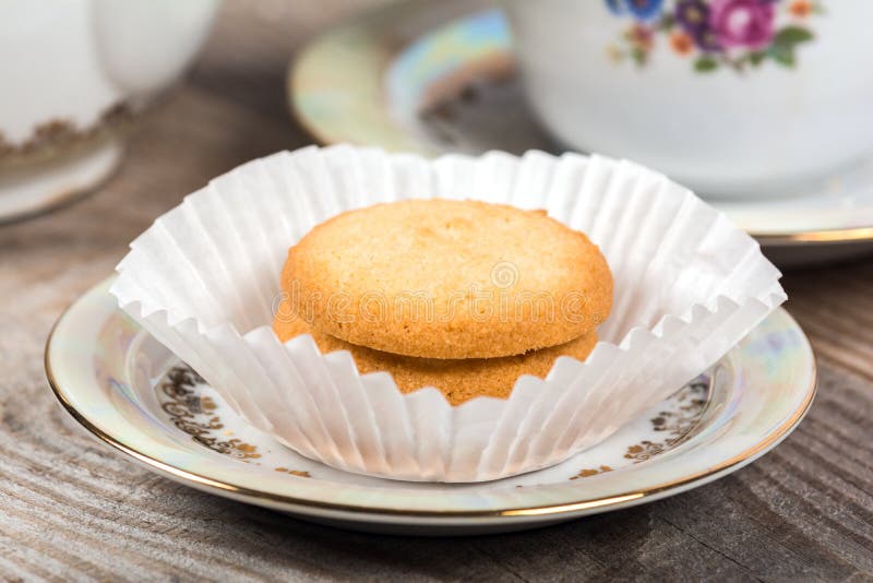 Tea with Danish Butter Cookies Stock Photo - Image of round, cafe: 98243904