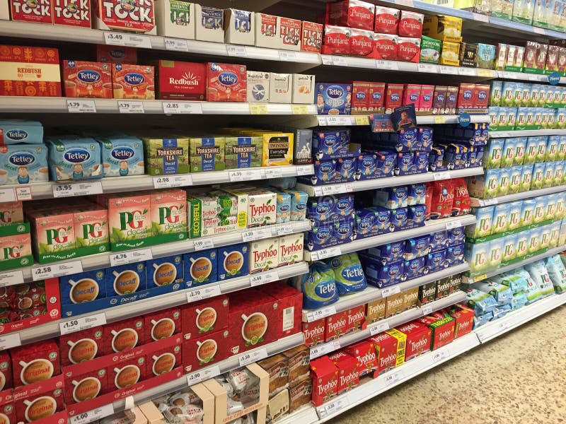 Tea Products at Supermarket Editorial Stock Image - Image of lifestyle ...