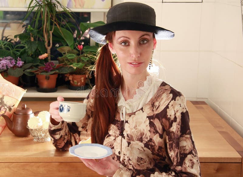 Tea drinking stock photo. Image of food, hair, drinking - 8024880