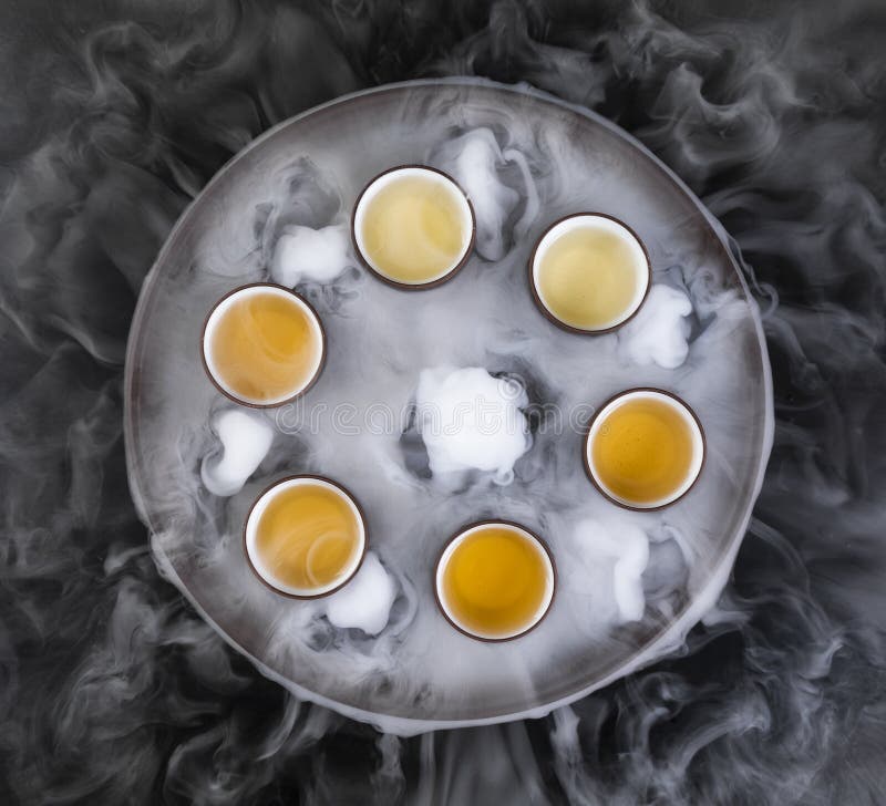 Tea in dry ice smoke stock image. Image of oriental - 248240487