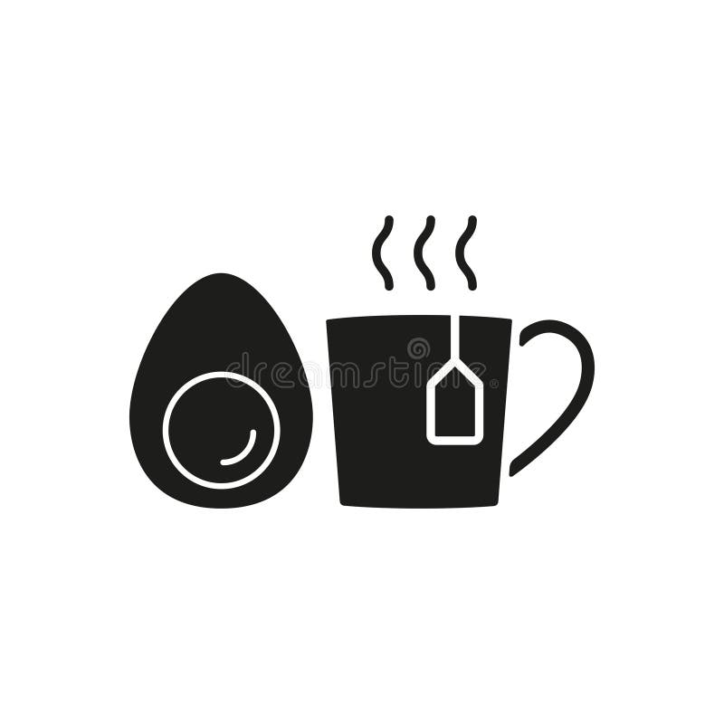 Tea and Egg Set Food Icon Vector Basic Design Stock Vector ...