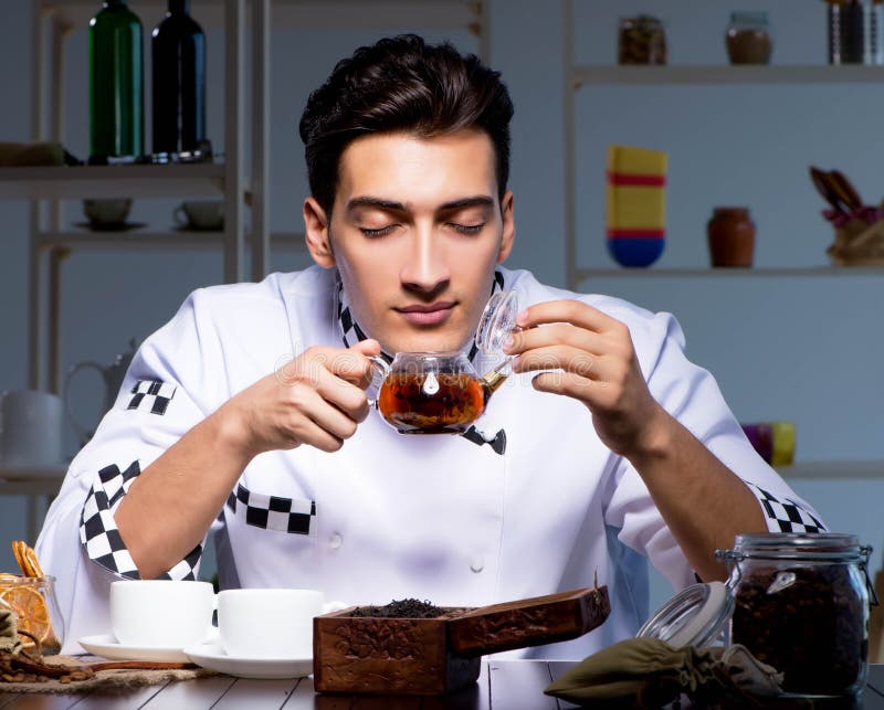 Tea Expert Brewing Cup of Drink Stock Image - Image of examining ...