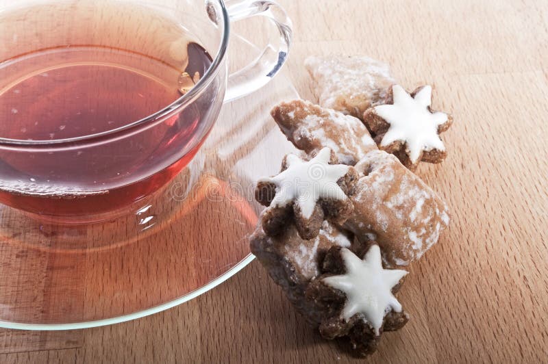 Tea and Gingerbread Cookies Stock Photo - Image of noel, cookie: 16321466