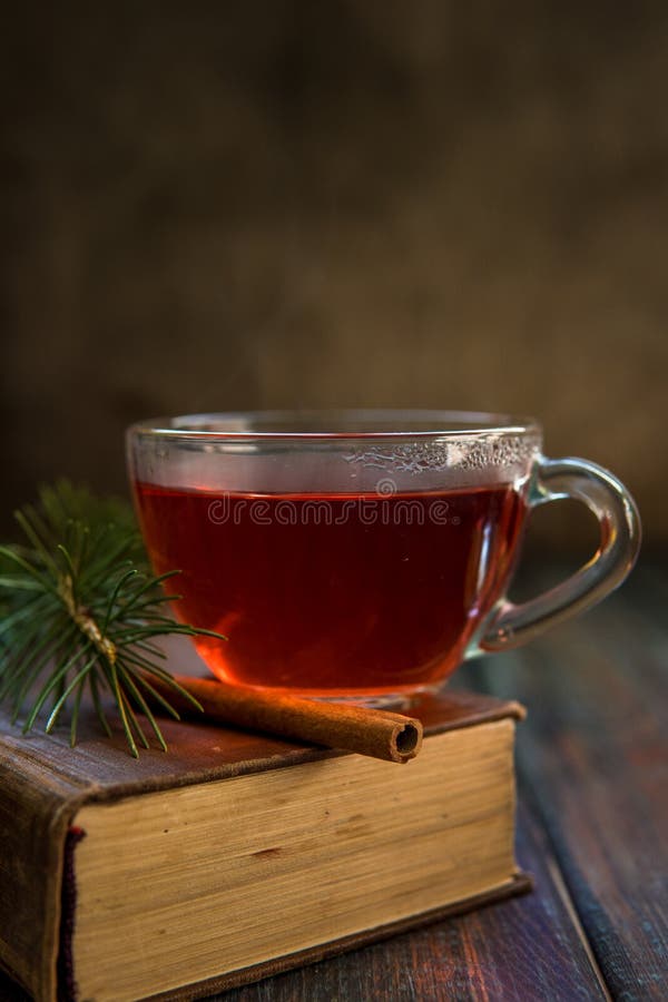 Tea in a Glass Cup and Cinnamon Stick Stock Photo - Image of herbal ...