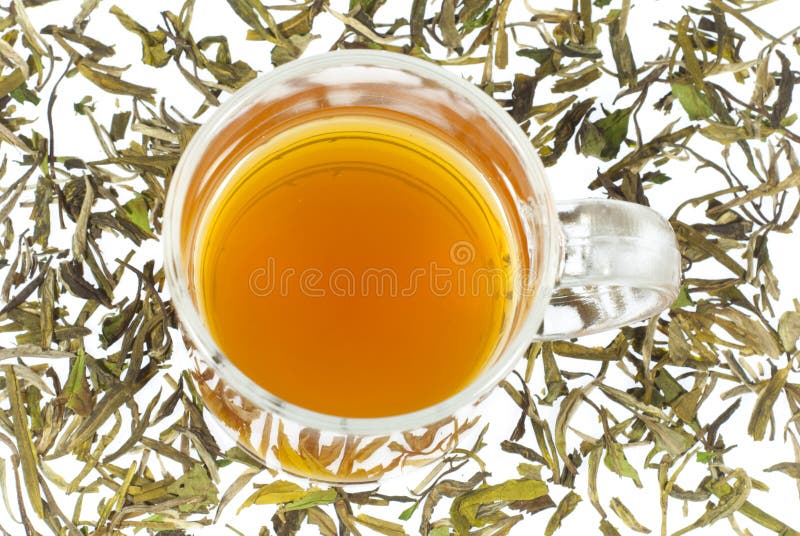 Tea in glass cup ,top view stock photo. Image of herb - 21582116