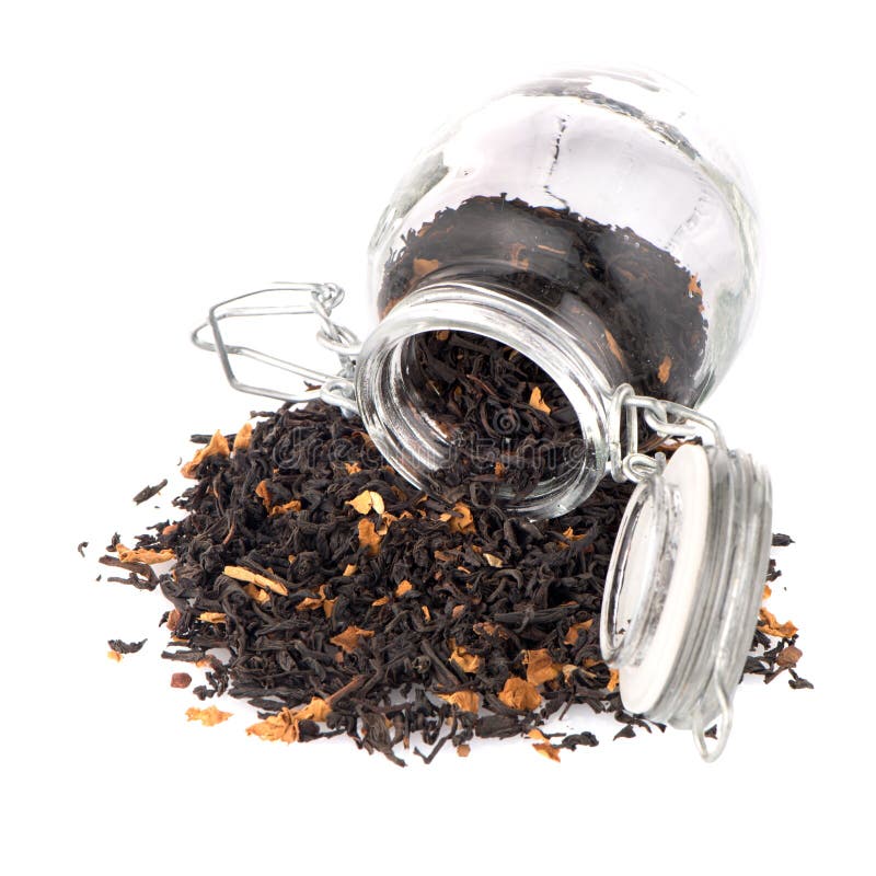 Tea in a glass jar stock photo. Image of antioxidant - 131344404