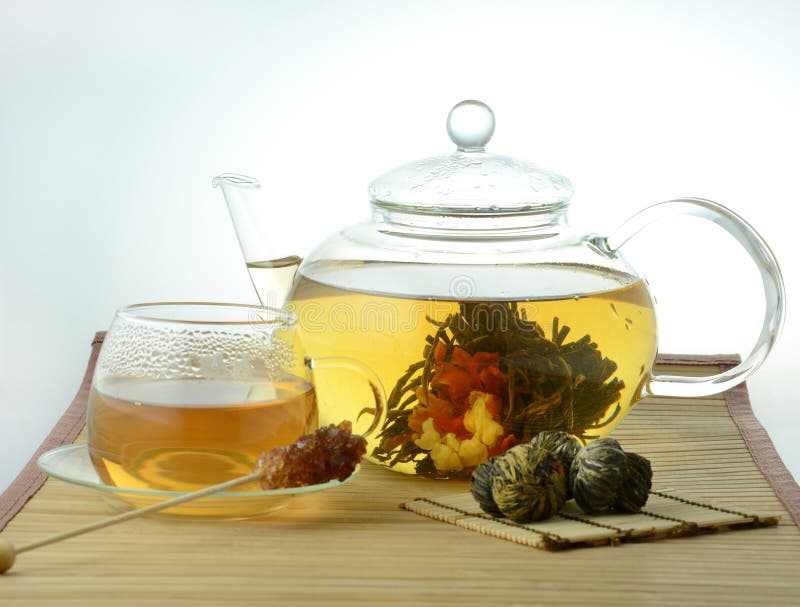 Tea is in a glass tea-pot stock image. Image of taste - 20966183