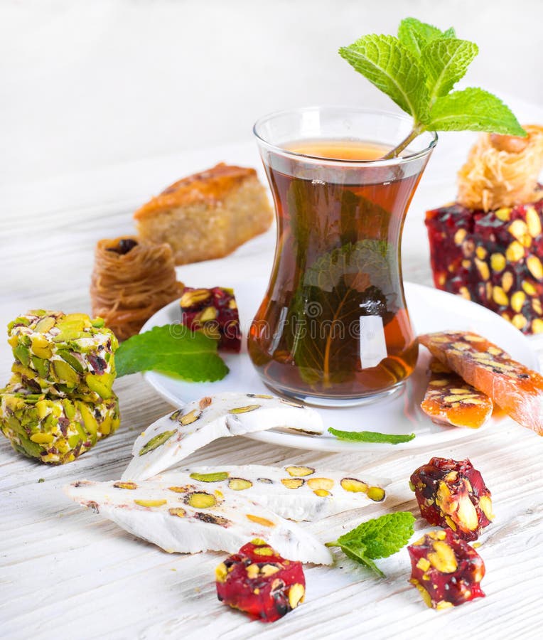Tea in a Glass with Turkish Stock Photo - Image of turkish, turkey ...