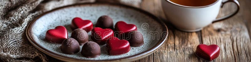 Tea and Heart-shaped Sweets. Selective Focus Stock Photo - Image of ...