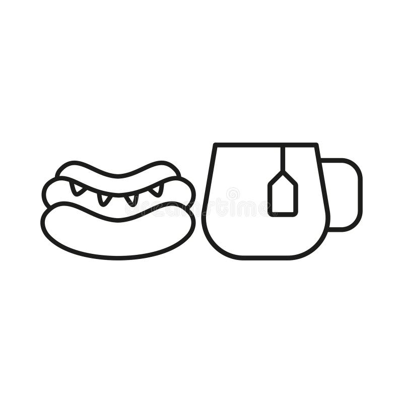 Tea and Hot Dog Set Food Icon Vector Basic Design Stock Vector - Illustration of meal, snack ...