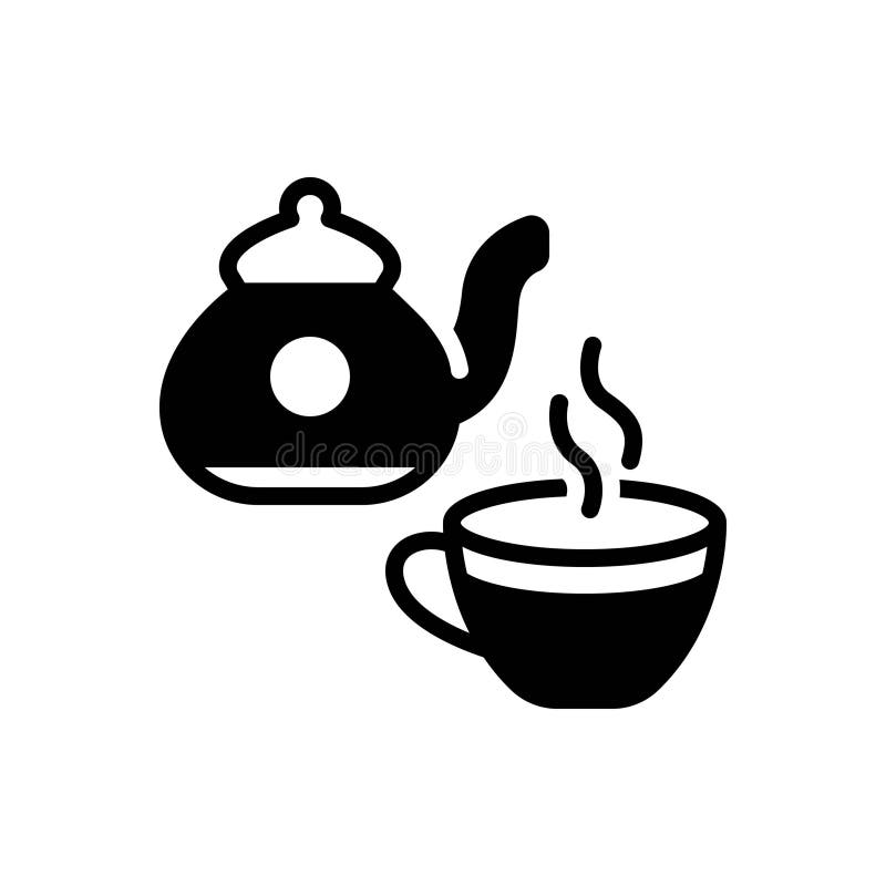 Black Solid Icon for Tea, Drink and Refreshment Stock Vector ...