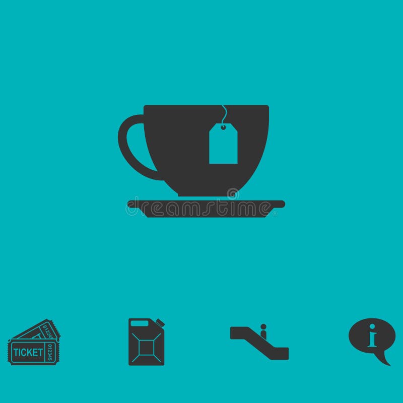Tea icon flat stock illustration. Illustration of graphic - 137987576