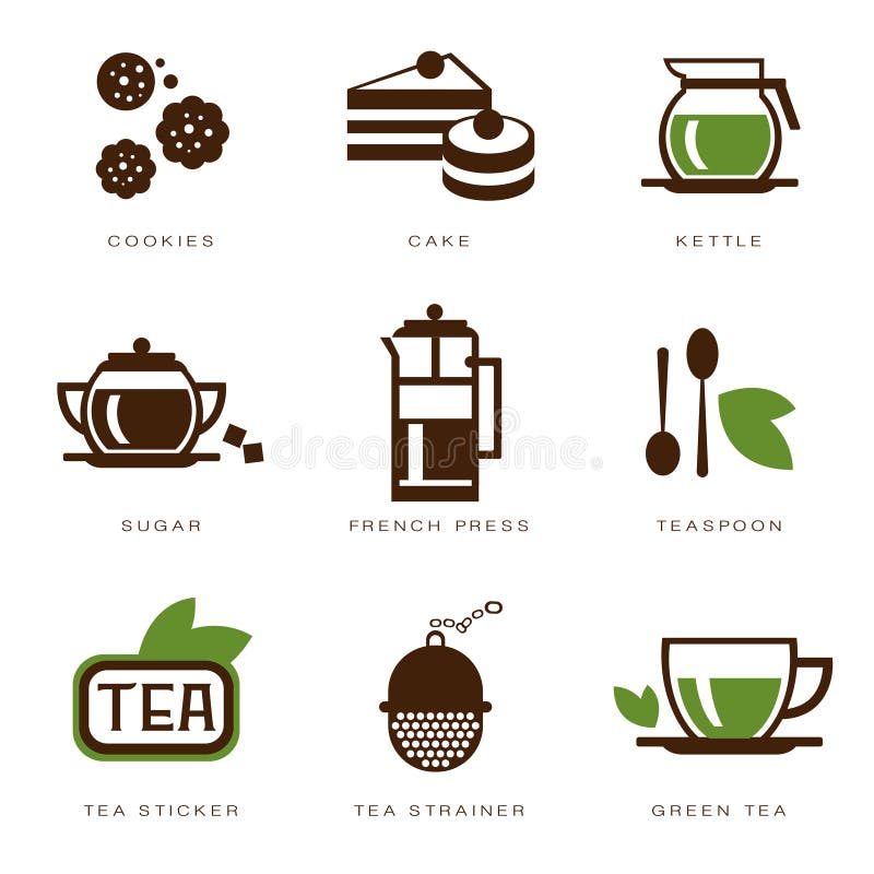 Tea icon set stock vector. Illustration of symbol, infusion - 54853452