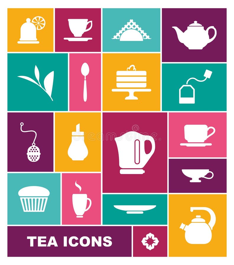 Tea Icon Set. Vector Illustration in Flat Style Stock Vector ...