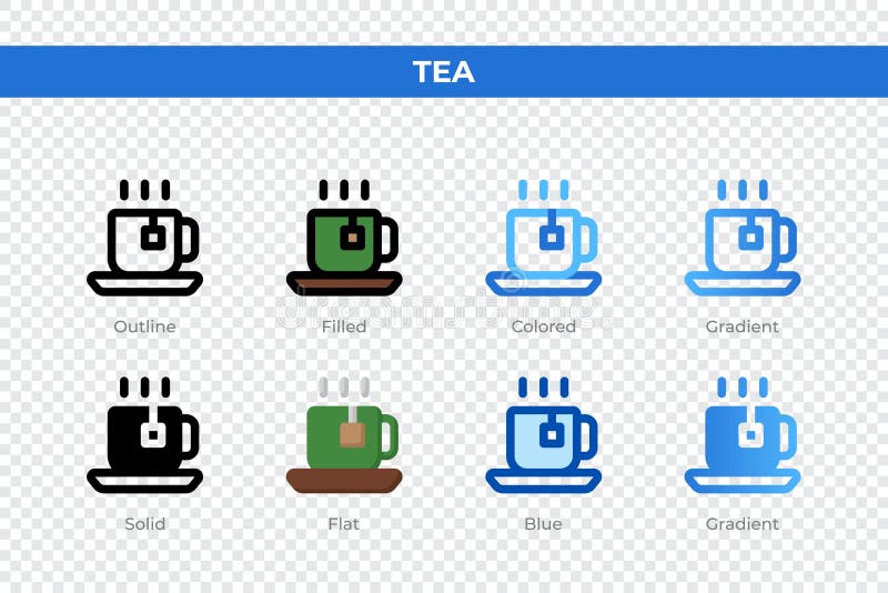 Tea Icons in Different Style. Tea Icons Set. Holiday Symbol. Different ...