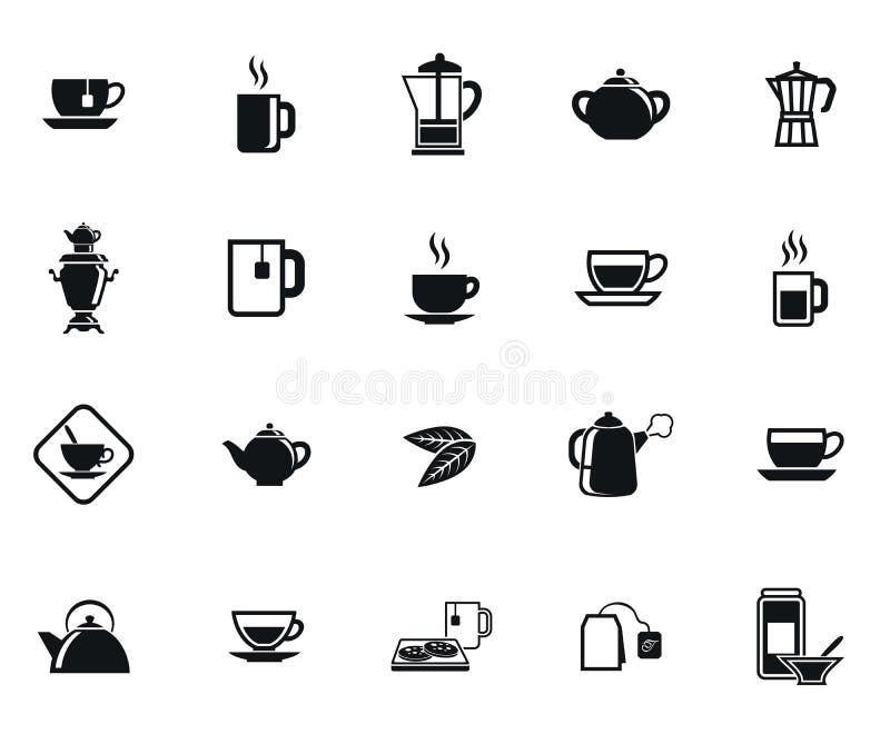 Flat design tea icons set stock vector. Illustration of label - 67290519