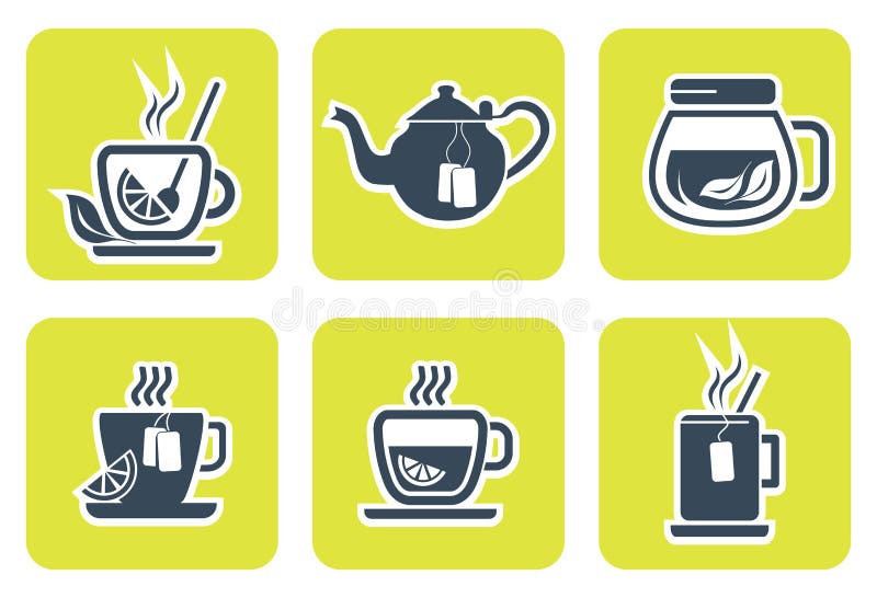 Tea icons set stock vector. Illustration of drink, kettle - 31921703