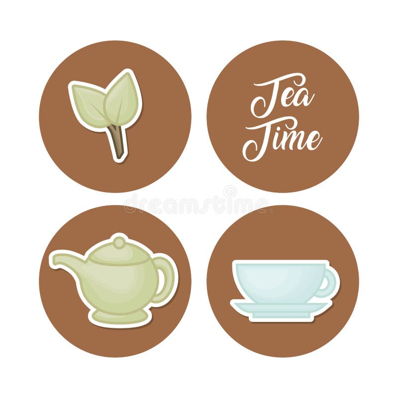 Tea icons set stock vector. Illustration of cafe, coffee - 110593647