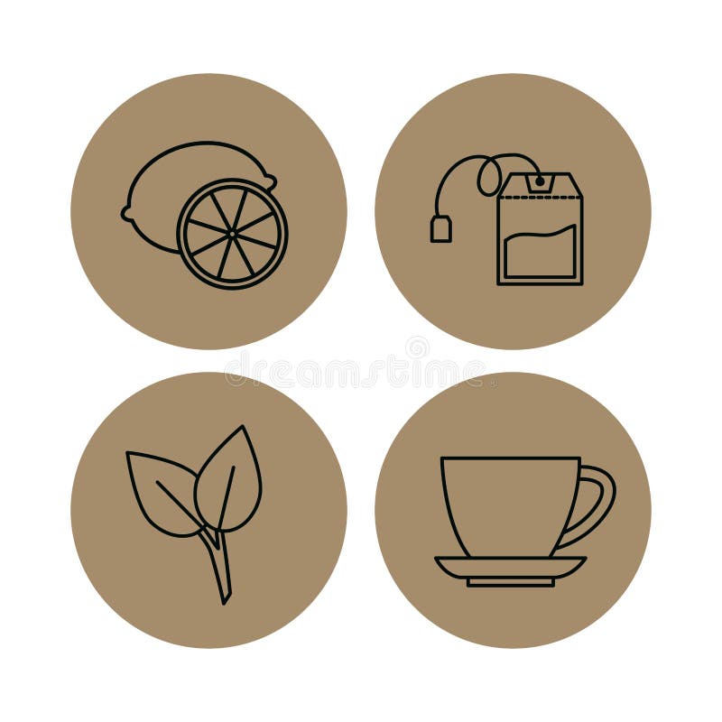 Tea icons set stock vector. Illustration of elements - 110593702