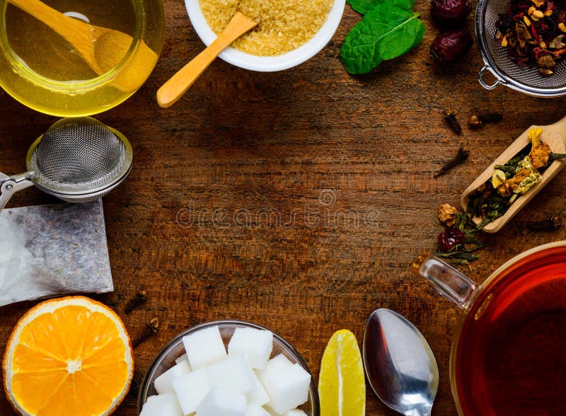 Tea Ingredients as Frame stock photo. Image of dried - 65159808