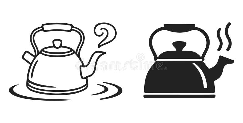 Tea Kettles Silhouette Vector Icon Stock Vector - Illustration of ...