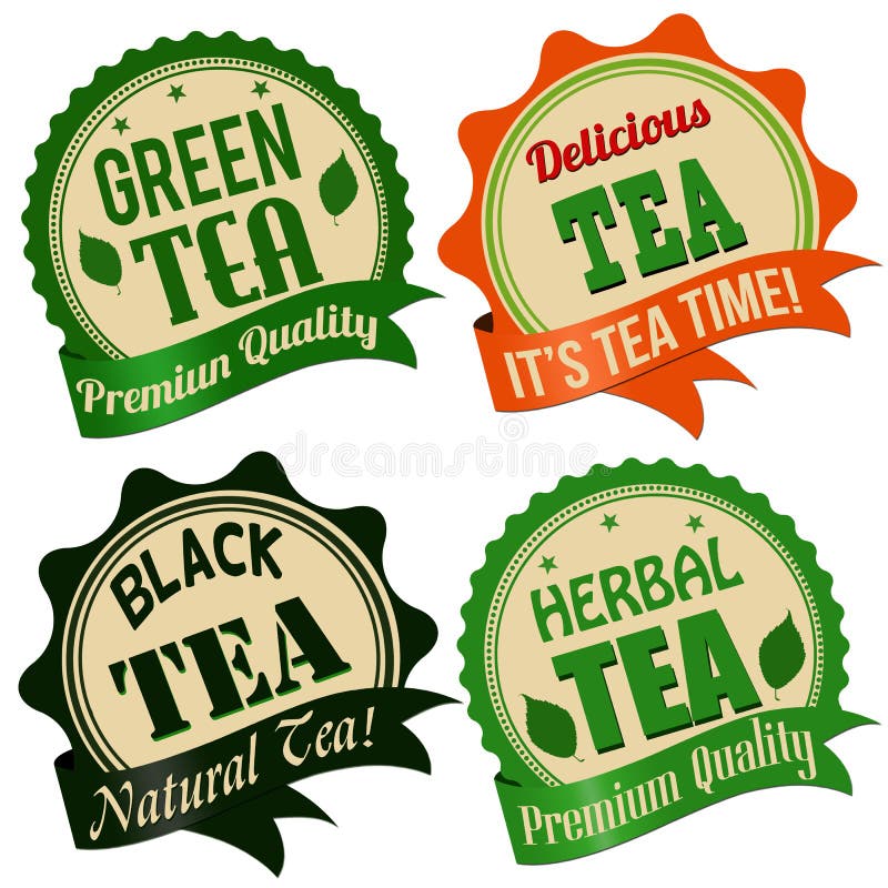 Tea Label, Sticker or Stamps Stock Vector - Illustration of shop, retro ...