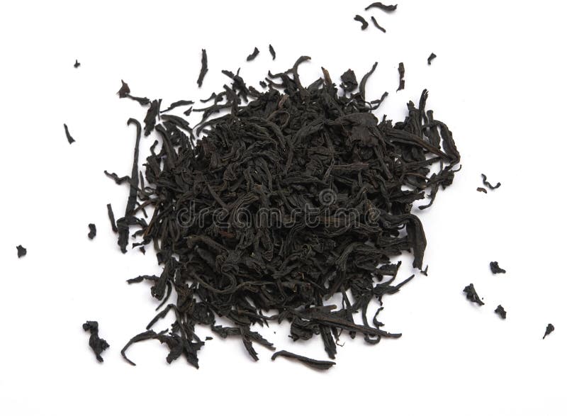 Dry Black Tea Leaves Isolated on White Background Stock Photo - Image ...