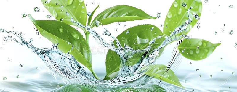 Tea Leaves Falling in Water, AI Generated Stock Illustration ...