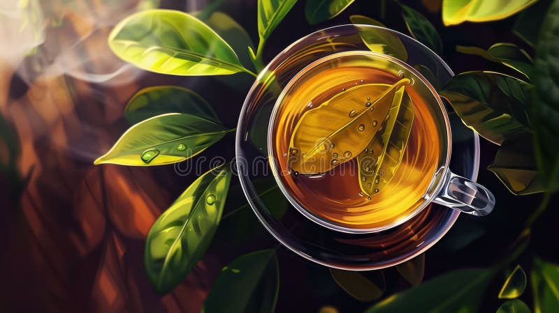 Tea leaves in glass stock image. Image of infusion, drink - 372481613