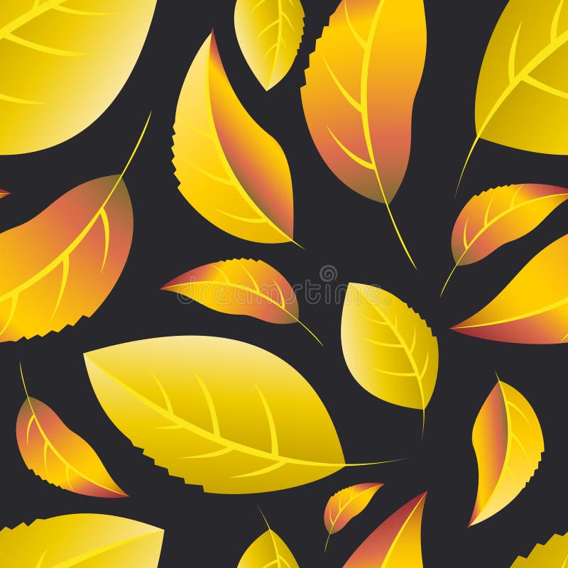 Autumn Leaf Fall on a Black Background. Tea Leaves are Beautiful ...