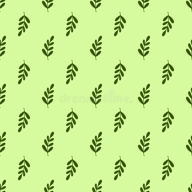 Tea Leaves Pattern. Seamless Floral and Herbal Pattern. Hand Drawn Leaf ...