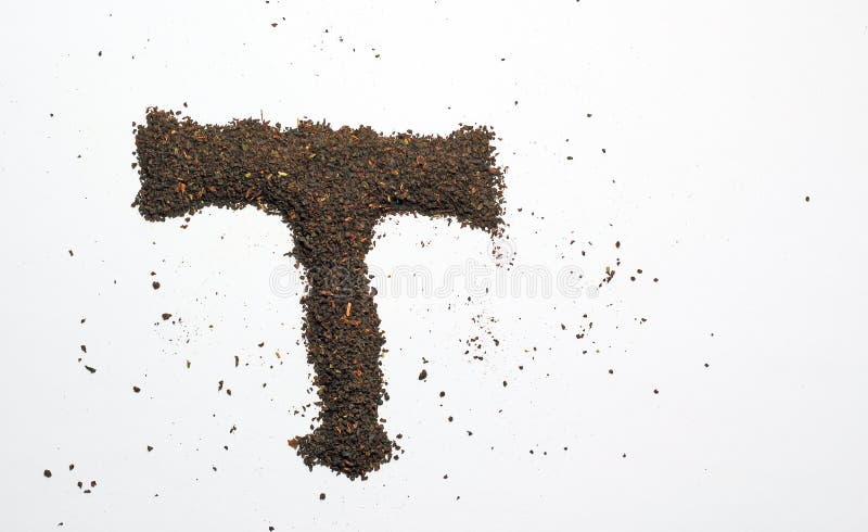 Tea Leaves in the Shape of the Letter T. Stock Photo - Image of leaves ...