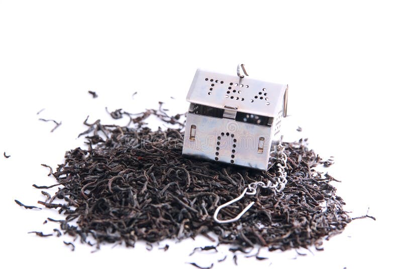 Tea leaves and small house stock photo. Image of healthy - 13095782