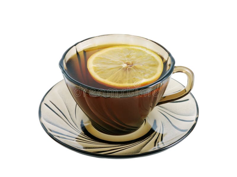 Tea with lemon stock image. Image of glass, black, container - 4100189