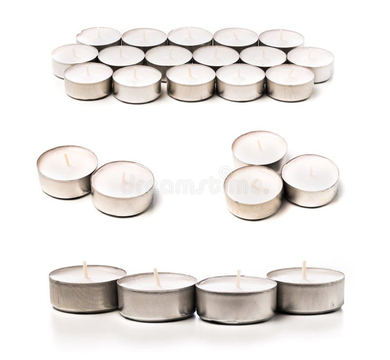 Tea Lights Isolated on White Stock Photo - Image of nightlight ...