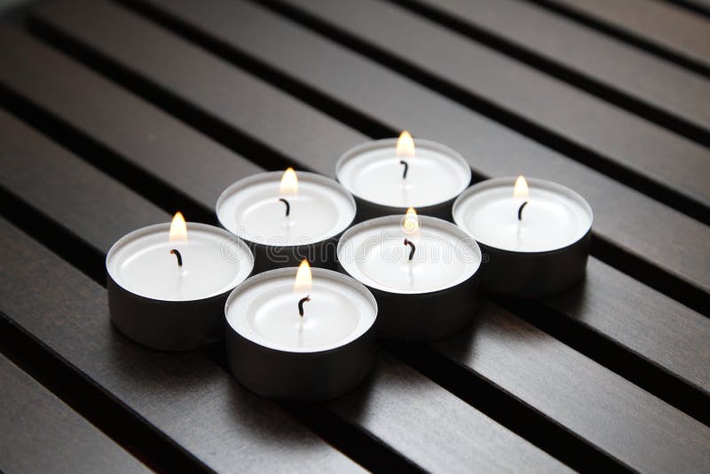 Tea lights stock image. Image of decoration, ease, cozy - 152719943