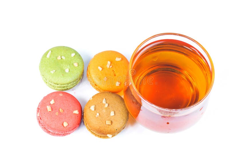 Tea and macaroon stock photo. Image of cafe, breakfast - 62486016