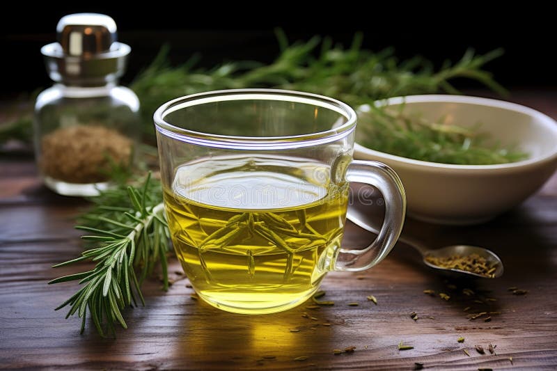 Tea Made from Lemon Verbena in a Clear Mug Stock Image - Image of ...