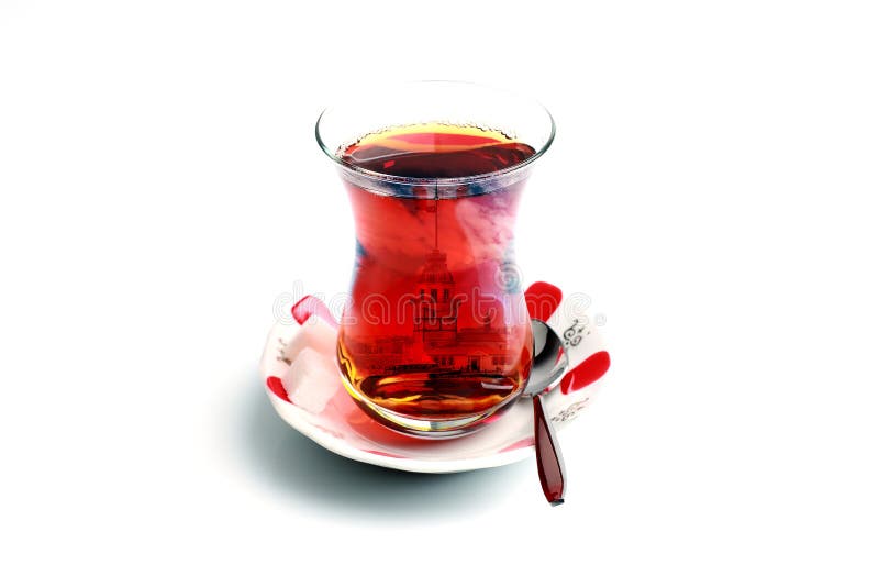 The Maiden`s Tower Reflected Stock Image - Image of culture, isolated ...