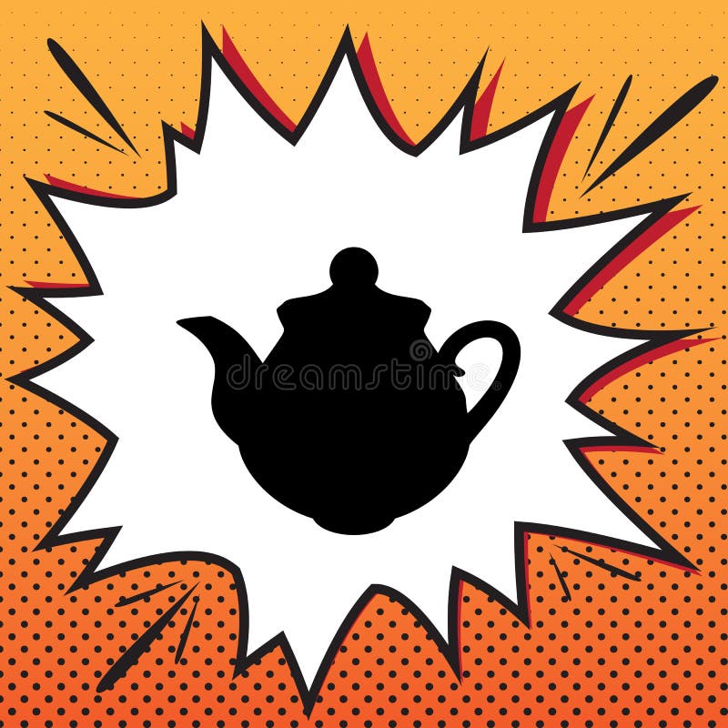 Tea Maker Kitchen Sign. Vector. Comics Style Icon on Pop-art Background ...