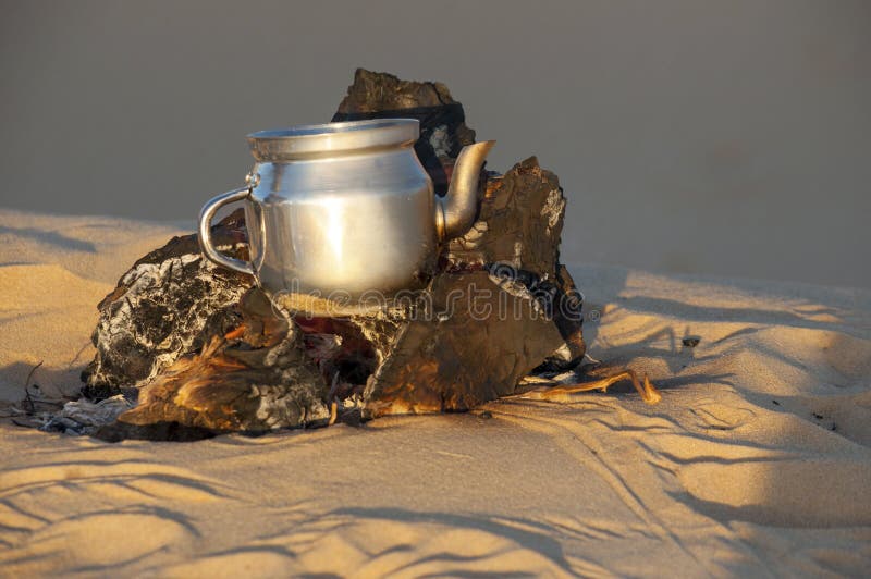Tea Making in Sahara Desert in Egypt Stock Image - Image of safari ...