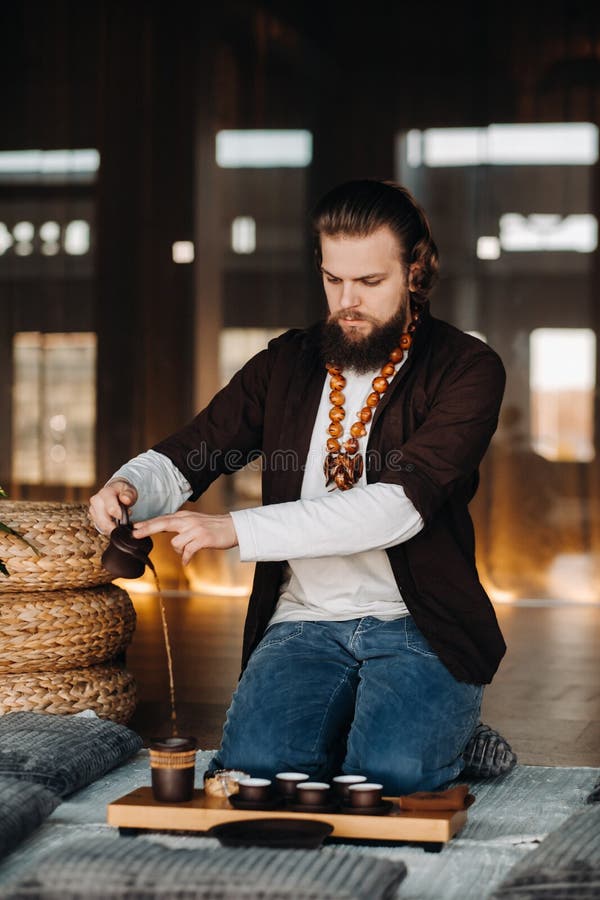 The Tea Master is Preparing To Hold a Tea Ceremony in the Interior ...